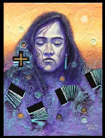 Original Painting by Peterson Yazzie (Navajo) - Mixed Media: The Dream